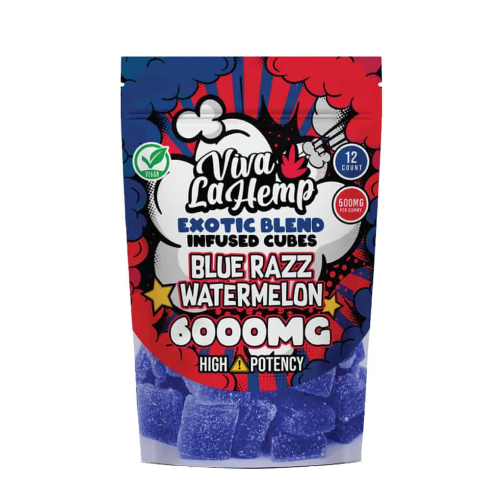 Exotic Blend Infused Cubes 6000MG Blue Razz Watermelon